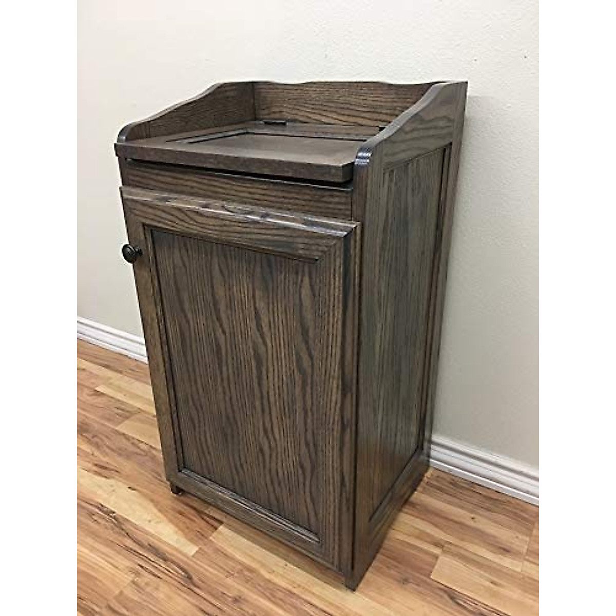 Trash Canister/Hamper in Oak (Slate)