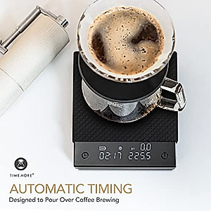 TIMEMORE Exclusive - Black Mirror Basic PRO Coffee Scale with Timer, Espresso Scale with Flow Rate Function, 2000g/0.1g High Accuracy, Digital Coffee Scale for Pour Over Drip Coffee, Black