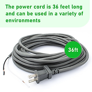 Sxkxm Vacuum Cleaner Power Supply Cord 36ft 17/2 12amp Power Cord Compatible with Biessll Vacuum Cleaner, for All Upright Vacuums Power Cord Replacement