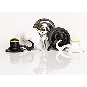 KiahLoc Patented Yellow Ring Indicator Suction Cup Hooks, Kitchen Hooks Removable Wall Vacuum Holder for Smooth Tile, Glass and Mirror( 4 Pack) (#56 (6.6 LB), Black)