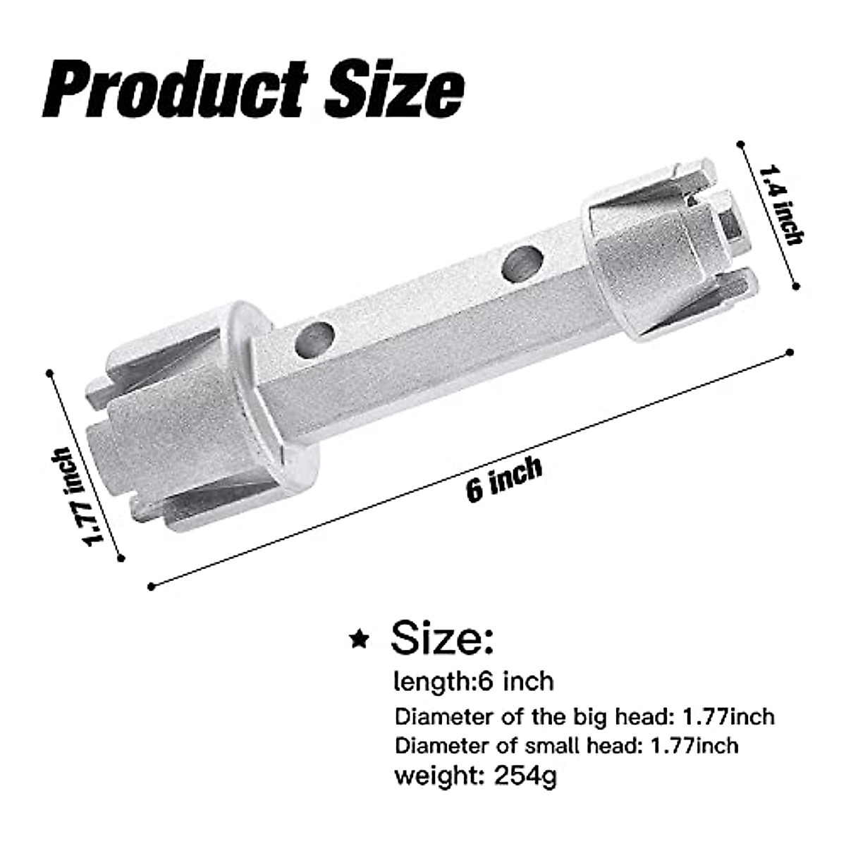 WMAZtool Tub Drain Remover Wrench - Use to Install and Remove Most Bath and Shower Drains and Closet Spuds Square Plastic Toilet Seat Nuts