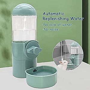 Tfwadmx Rabbit Watter Bottle 17oz Hanging Guinea Pig Automatic Water Dispenser No Drip Small Animal Cage Water Feeder Bowl for Bunny Chinchilla Hedgehog Ferret 2PCS (Grey)