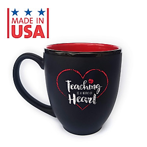 Canopy Street Teaching Is A Work Of Heart Mug/Teacher Gift / 14 Ounce Educator Daycare Coach Gratitude Coffee Mug Present