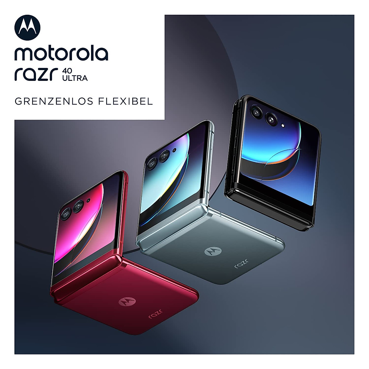 Motorola razr 40 Ultra 5G 256GB Storage + 8GB RAM - 6.9"/3.6" FHD Display - Dual SIM (Nano SIM + eSIM) Unlocked Android 13 Flip Phone - International Version (Infinite Black)