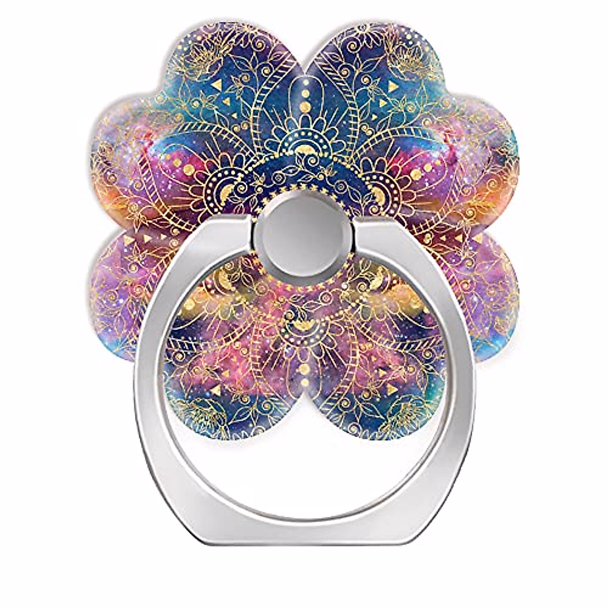 Cell Phone Ring Holder Cellphone Finger Stand,360 Degree Rotation Work for Smartphone-Gold Watercolor and Nebula Mandala