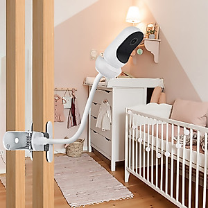 AOZTSUN Baby Monitor Mount, Compatible with Owlet Cam/Duo & Other Cameras, 15.7in Flexible Clip, Wall Mount, Metal, Adjustable