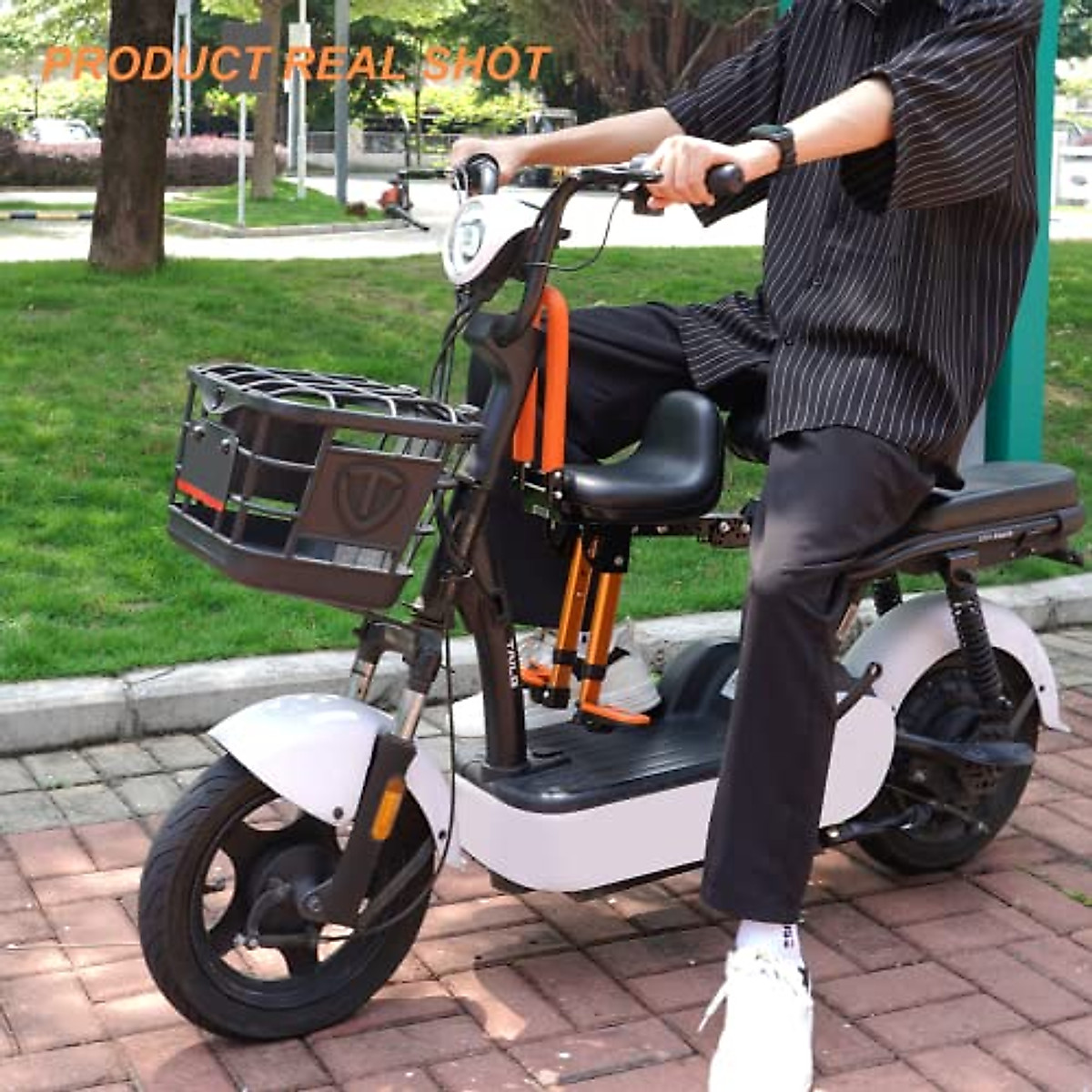 OUSEXI Front Child Bike Seat,Foldable Front Mounted Kids with Backrest and Footrest, Child Bicycle Seat Design for Bicycles Pedal Scooter