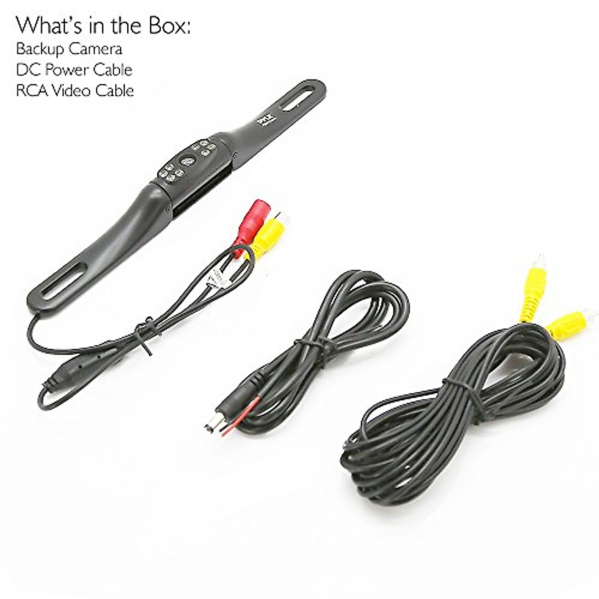 Pyle License Plate Rear View Camera - Built-in Distance Scale Lines Backup Parking/Reverse Assist Marine Grade Waterproof IP-67 Adjustable Slim Bar Cam Night Vision w/ 420 TVL Resolution PLCM28MS