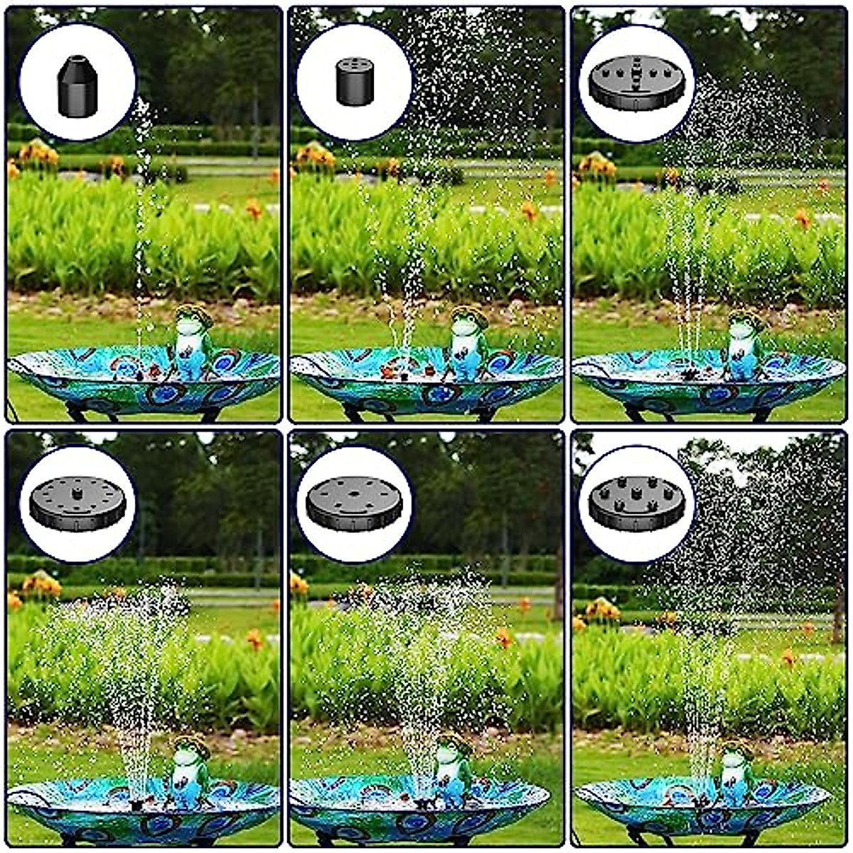 AISITIN 3W Solar Water Pump for Bird Bath, Solar Fountain Pump Kit with 6 Different Nozzles and 9.8ft Cable, Solar Pond Pump for Garden, Patio, Fish Tank, Pond and Outdoor