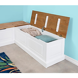 Linon Natural and White 2 Tone Backless Corner Breakfast, Table is NOT Included Harris Nook