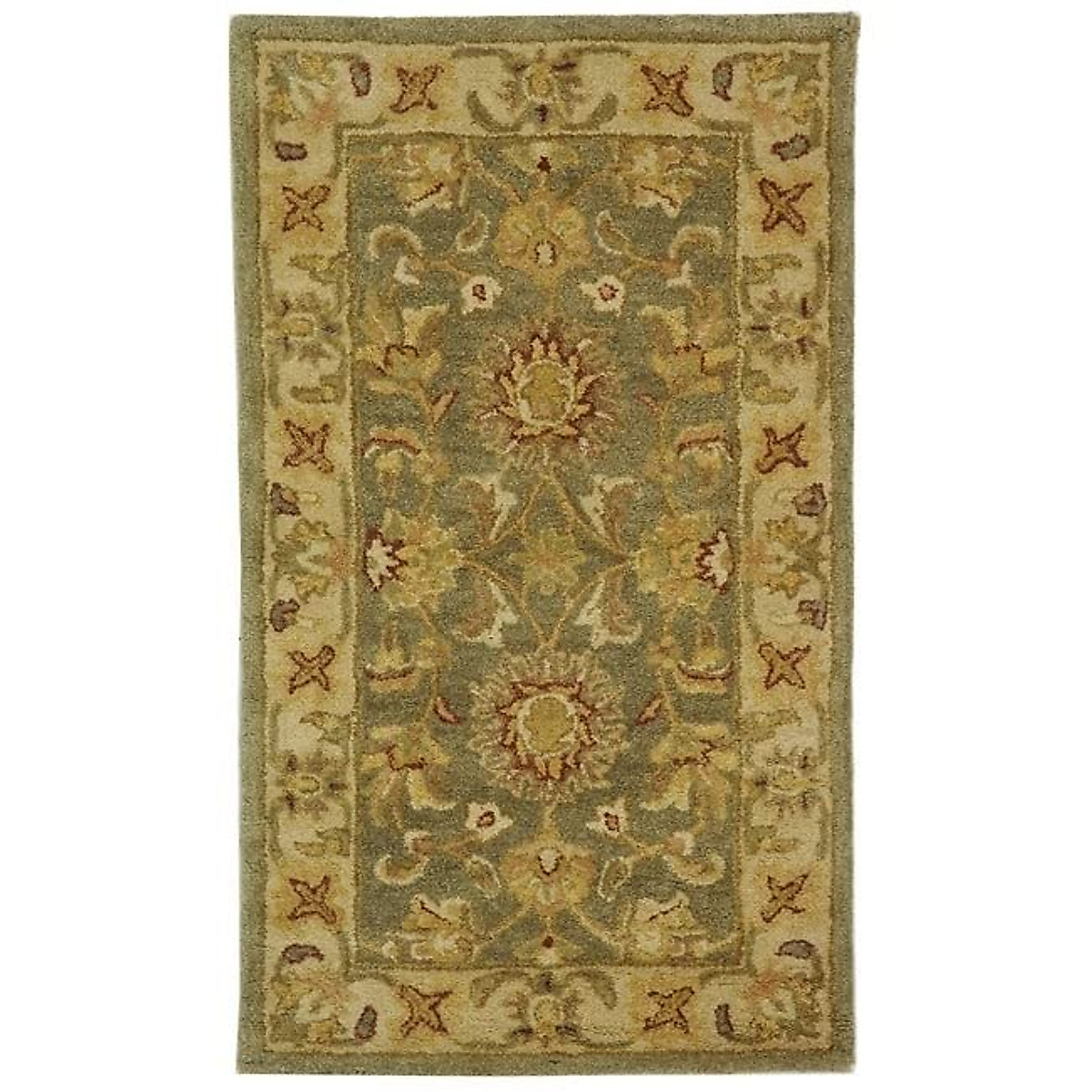 SAFAVIEH Antiquity Collection Area Rug - 8'3" x 11', Green & Gold, Handmade Traditional Oriental Wool, Ideal for High Traffic Areas in Living Room, Bedroom (AT313A)