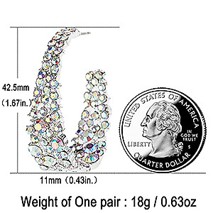 CEJUG Statement Earrings for Women Bohemian Large Dangle Drop Hoop Earring AB Rhinestone Crystal Sterling Silver Post Jewelry