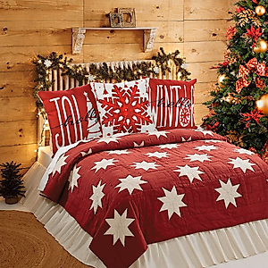 DIYDEC 4PCS Christmas Pillow Covers 18x18 inch Winter Throw Pillow Covers Red Christmas Tree Snowflake Pillow Covers Hello Winter Holly Jolly Decor Cushion Case for Holiday Home Sofa Couch
