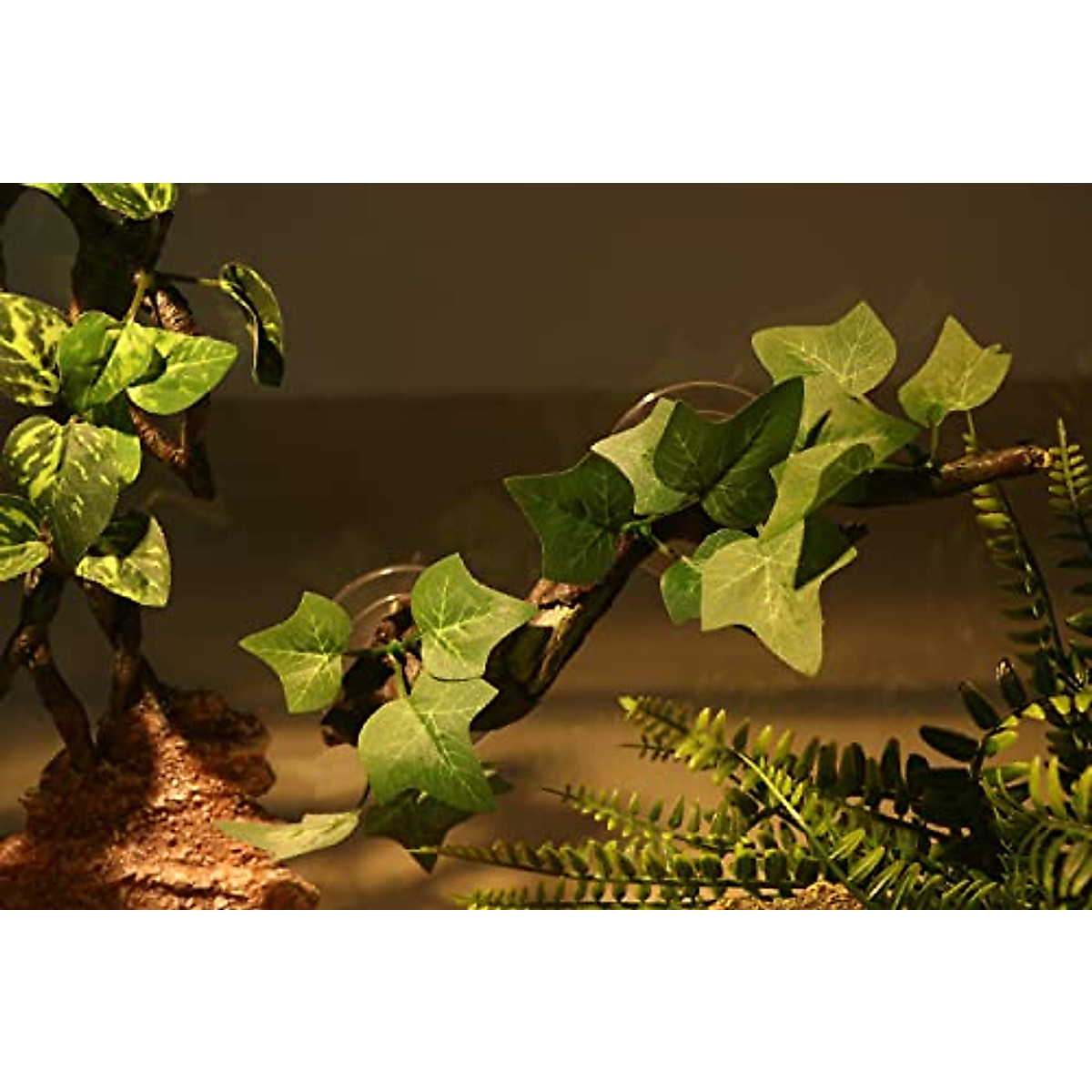 AQUA KT Reptile Corner Branch Terrarium Plant Decoration with Suction Cup for Amphibian Lizard Snake Climbing