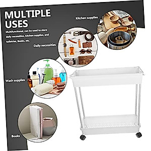 Unomor 1pc Shelf Movable Storage Organizer Storage for Books Mobile Shelving Kitchen Rack Locker Shelves Standing Rack Organization Ash Tray Kitchen Storage Holder Cart Black Plastic