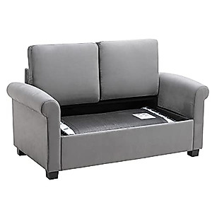 Voohek Sofa Bed, Pull, Upholstered Couch Sleeper, Armchair, for Living Room, Small Spaces, Apartment, Gray