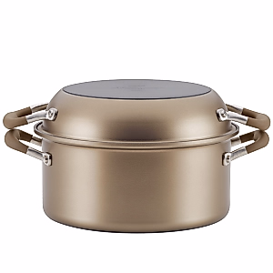 Anolon Advanced Home Hard-Anodized Nonstick Two Step Meal Set (5 Qt. Dutch Oven & 10" Everything Pan Lid, Bronze)