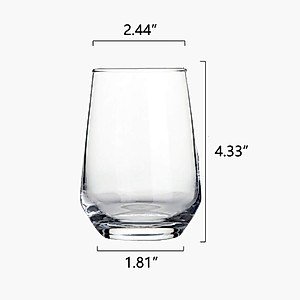 Ecentaur Water Glasses Set of 6 Highball Drink Glasses Juice Glasses Base Glassware for Wine Beer Whiskey Cocktails Beverage Drinking Tall Tumbler