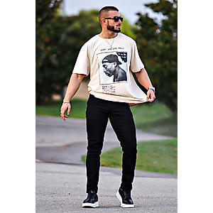 Mens Slim Fit Jeans Stretchy Black Denim Pants for Men Slim Leg 34x30