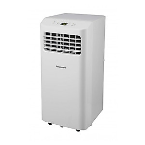 Hisense Portable Air Conditioner 5000-BTU DOE (115-Volt) White Vented, Remote control, Cools 150-sq ft, 24 Hour Timer, 3-modes (Cooling, Fan, Dehumidifier), Noise Level dB 47 - AP0522CR1W (Renewed)