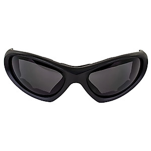 Birdz Eyewear Gull Jet Ski Watersport Floating Goggles Interchangeable Between Goggles and Sunglasses Black Frame with Smoke Mirror Lens