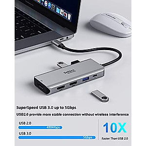 USB C Docking Station Dual Monitor, 9 in 1 USB C Triple Display Docking Station to Dual HDMI Adapter Displayport SD TF Card Reader 2USB 2.0, 1 USB 3.0, 100W PD for USB C Thunderbolt 3 Laptops