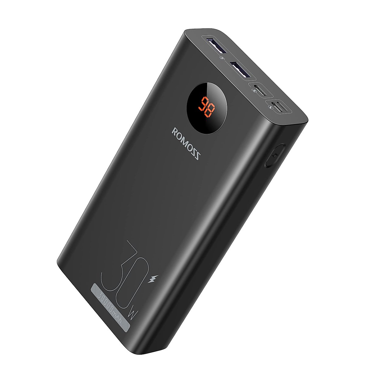 ROMOSS 30000mAh Power Bank PEA30, PD 30W USB C Two-Way Fast Charging Portable Charger External Battery Pack with 3 Outputs& 3 Inputs for iPhone14/13/12, Tablet, MacBook Air, Surface Pro7, and More