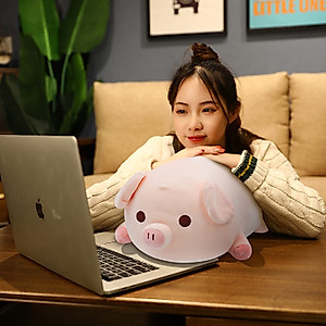 Fortuning's JDS Pig Plush 15.7” Kawaii Plushies Cute Pillow Pig Stuffed Animal Plush Pillows Hugging Pillow, Fat Soft Stuffed Pig Plush Toy for Kids Girls Boys Birthday