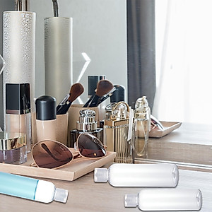 Acrux7 50 Pack 4 oz Plastic Squeeze Bottles with Flip Caps, Clear Refillable Lotion Bottles, Leak Proof Squirt Bottles, Empty Travel Squeeze Bottles for Lotions, Toiletries, Shampoo, Liquid, Creams