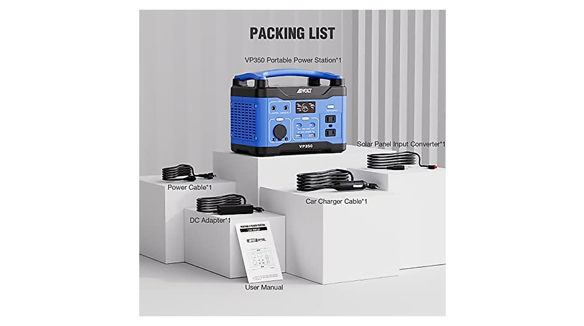 AIVOLT Portable Power Station 300W/266Wh Mini Solar Powered Generator ...