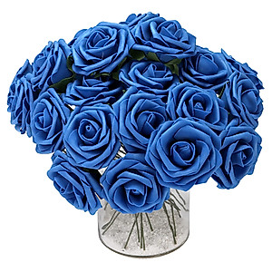 Folora 25pcs Lifelike Artificial Flowers Fake Foam Roses with Stems, Flower Arrangement DIY Decoration Bouquet for Wedding Home Garden Centerpieces Party Decoration