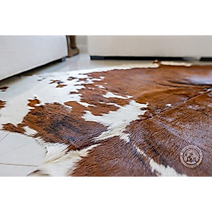 Genuine Brindle Tricolor Cowhide Rug XL 6 x 7-8 ft. 180 x 220 cm