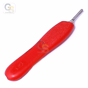 G.S Scalpel Handle #6 Red Plastic Grip - Fitting Blades #20 Thru 25