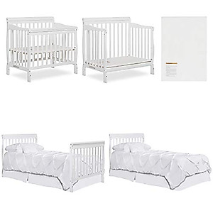 Dream On Me Nursery Essentials Bundle of Dream On Me Aden Convertible 4-in-1 Mini Crib, Dream On Me Ashton Changing-Table, with a Dream On Me Sunset 3” Extra Firm Fiber Portable Crib Mattress