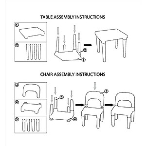 Table and Chair Set, Toddler Alphabetic Learning Activity Desk, Multicolor Children Letter Table Chair Set, Yellow & Red