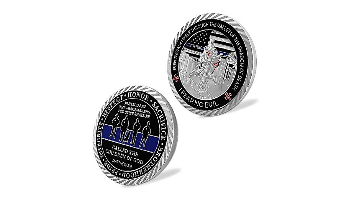 Thin Blue Line Challenge Coin for Law Enforcement