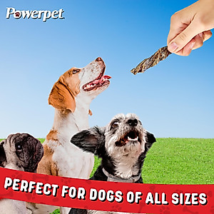 Powerpet Treats Beef Jerky Twists - 100% Natural Dog Chews - High Protein, Low Fat - Made from Premium Beef Esophagus - Promotes Dental Health - Long-Lasting Treats - Great for All Breeds - Pack of 12
