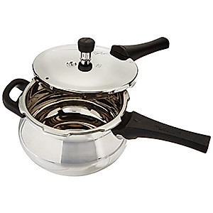 Prestige 3.3-Liter Deluxe Alpha Induction Base Stainless Steel Baby Handi, Small, 8"D x 13"W x 6"H, Silver