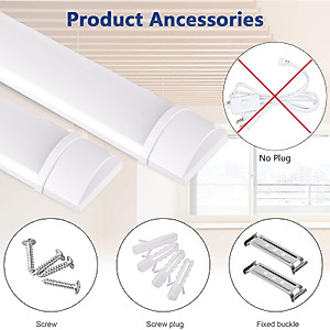 CosHall LED Shop Light 3FT, 30W 3000LM Super Bright LED Tube Light,6500K Daylight White LED Ceiling Light,Hight Output,LED Shop Lights for Garage Warehouse Workshop Basement