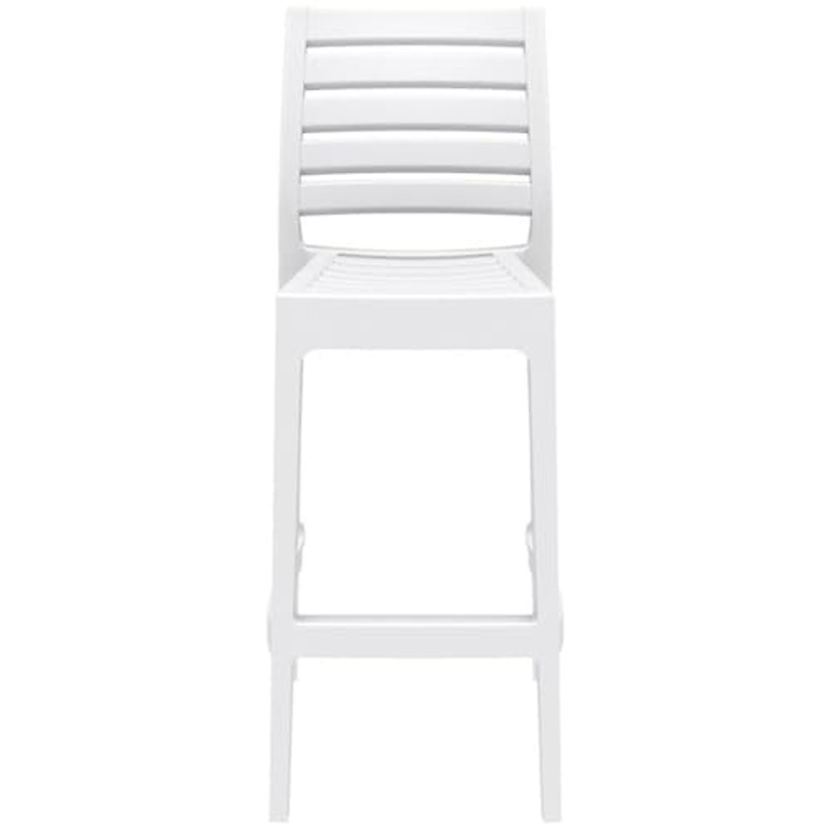 Pemberly Row 29.5" Outdoor Stackable Resin Bar Stool in White - Set of 2