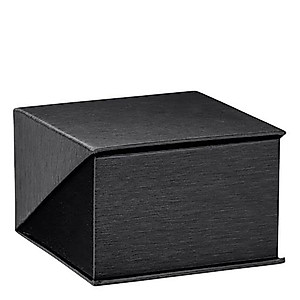 ALLUREPACK Watch/Bangle Box With Pillow - Black Colored - Silk Brushed Cardboard Paper Jewelry Gift Box With Elite Modern Angled Closure, Velvet Topped Foam Interior.