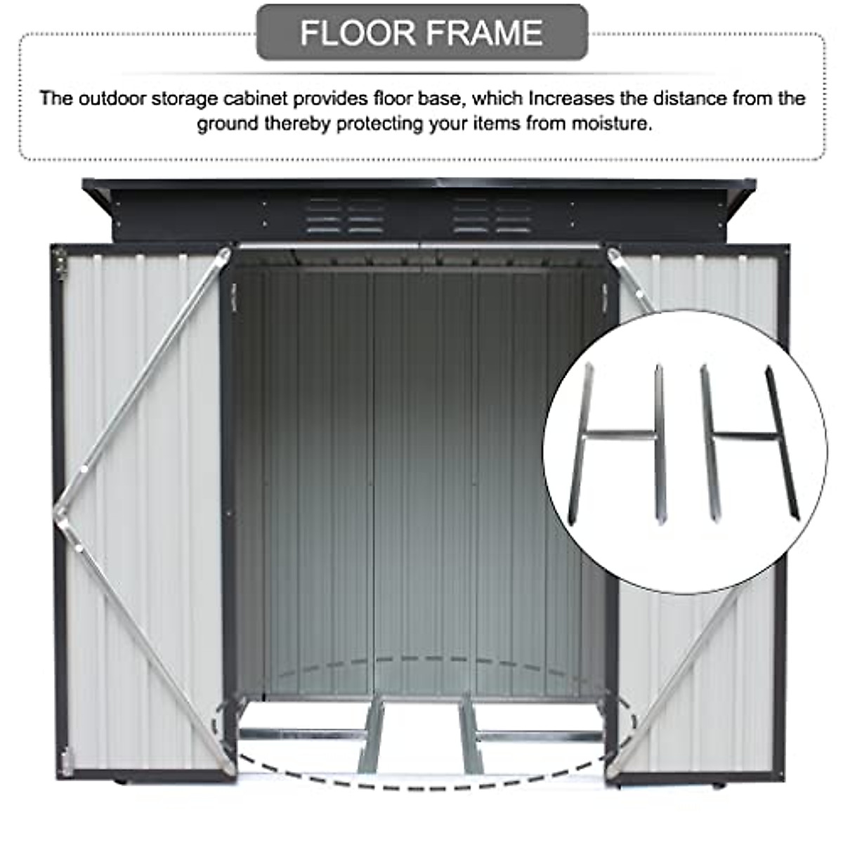 6' x 4' Outdoor Storage Shed, Metal Garden Shed, Backyard Storage Shed with Double Lockable Doors,can be Used as Bike shed, Trash can shed, Tool shed,pet shed,Black