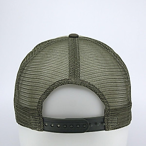 Plain Tone on Tone Cotton Mesh Adjustable Low Profile Baseball Cap Quilt Camo Heather Distressed (Quilt Olive Green/Pty/Olive Green)