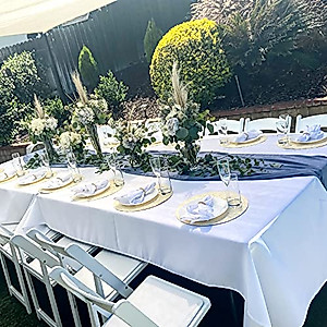 6 Pack Tablecloth 60 x102 inch Polyester Table Cloth for 6 Foot Rectangle Tables,Stain and Wrinkle Resistant Washable Fabric Table Covers Polyester White Table Clothes for Wedding,Party,Banquet