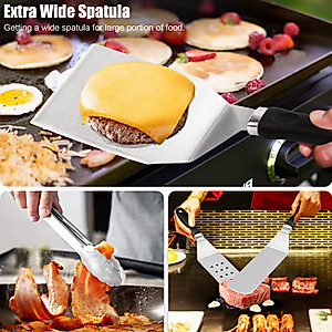 Grilliance 27pcs Blackstone Griddle Accessories Kit,Flat Top Grill Tools Gifts for Camp Chef,Hibachi Enlarged Spatula Set with Basting Cover,Burger Press Patty Maker for Outdoor Teppanyaki BBQ