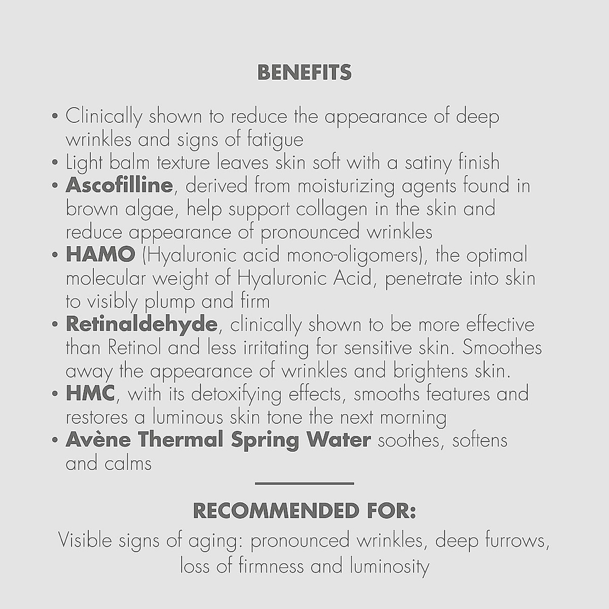 Avene PhysioLift NIGHT Smoothing Night Balm with Retinaldehyde to Reduce the Appearance of Wrinkles, 1 Oz