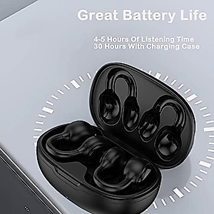 Bone Conduction Earbuds Head Set Wireless Bluetooth Ear Clip Bone Conduction Headphones Headset Earclip Earphones Induction Earphones Bone Conducting Clip On Headphones Open Ear Earbuds Clip On