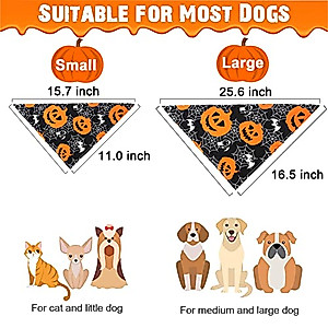 Halloween Dog Bandanas Pet Costumes - 6 Pack Triangle Scarf Adjustable Pet Bibs Kerchief Set Costume Accessories Decorations for Dogs Cats Pets Holiday Festivals Party (Large)