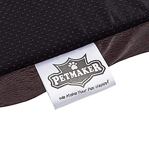 PETMAKER Dog Bed Collection– Charcoal Infused Egg Crate Style Foam Pet Bed with a Plush Cover – 26x19 Dog Bed for Small Dogs up to 35lbs (Brown)