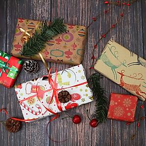 Elcoho 3 Roll Christmas Curling Crimped Ribbon Balloon Band Tie Red Green and Gold for Christmas Parties,Gift Wrapping, Festival, Florist,Crafts, 5 mm, 600 Yard (Red, Green and Gold)